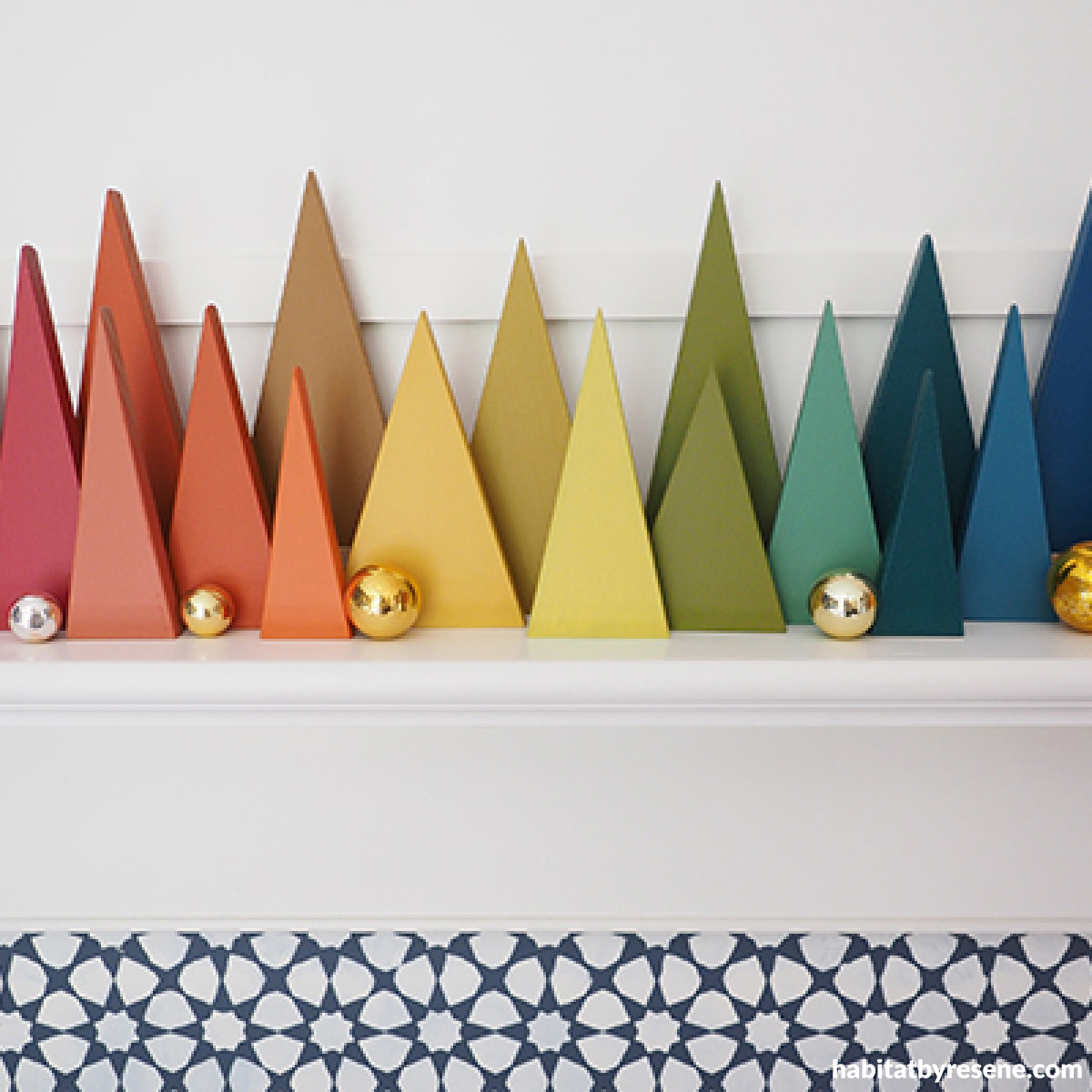 A Christmas rainbow masterpiece for the mantelpiece | Habitat by Resene